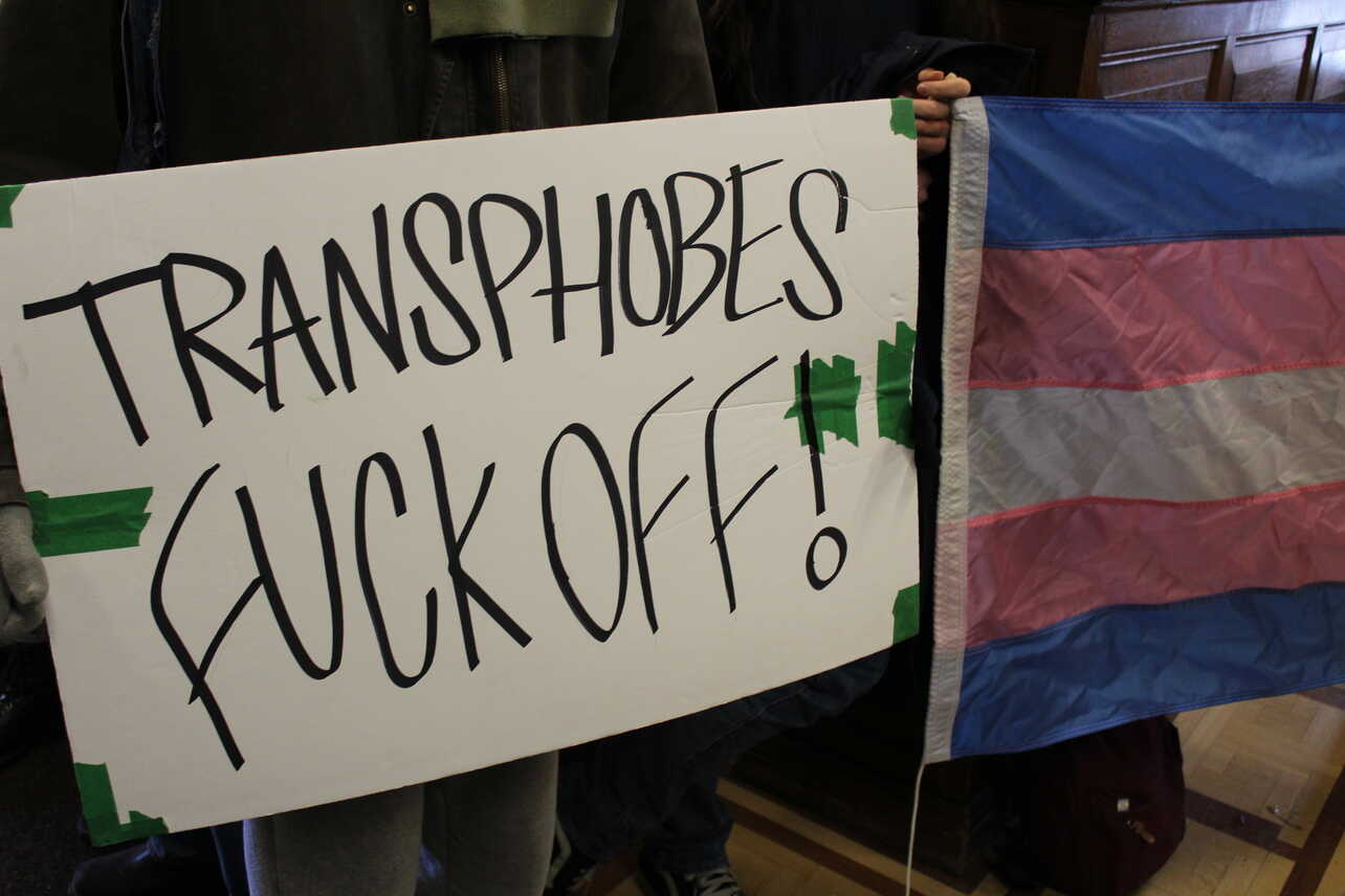 “No TERFs on our turf”: Students rally against talk platforming anti ...
